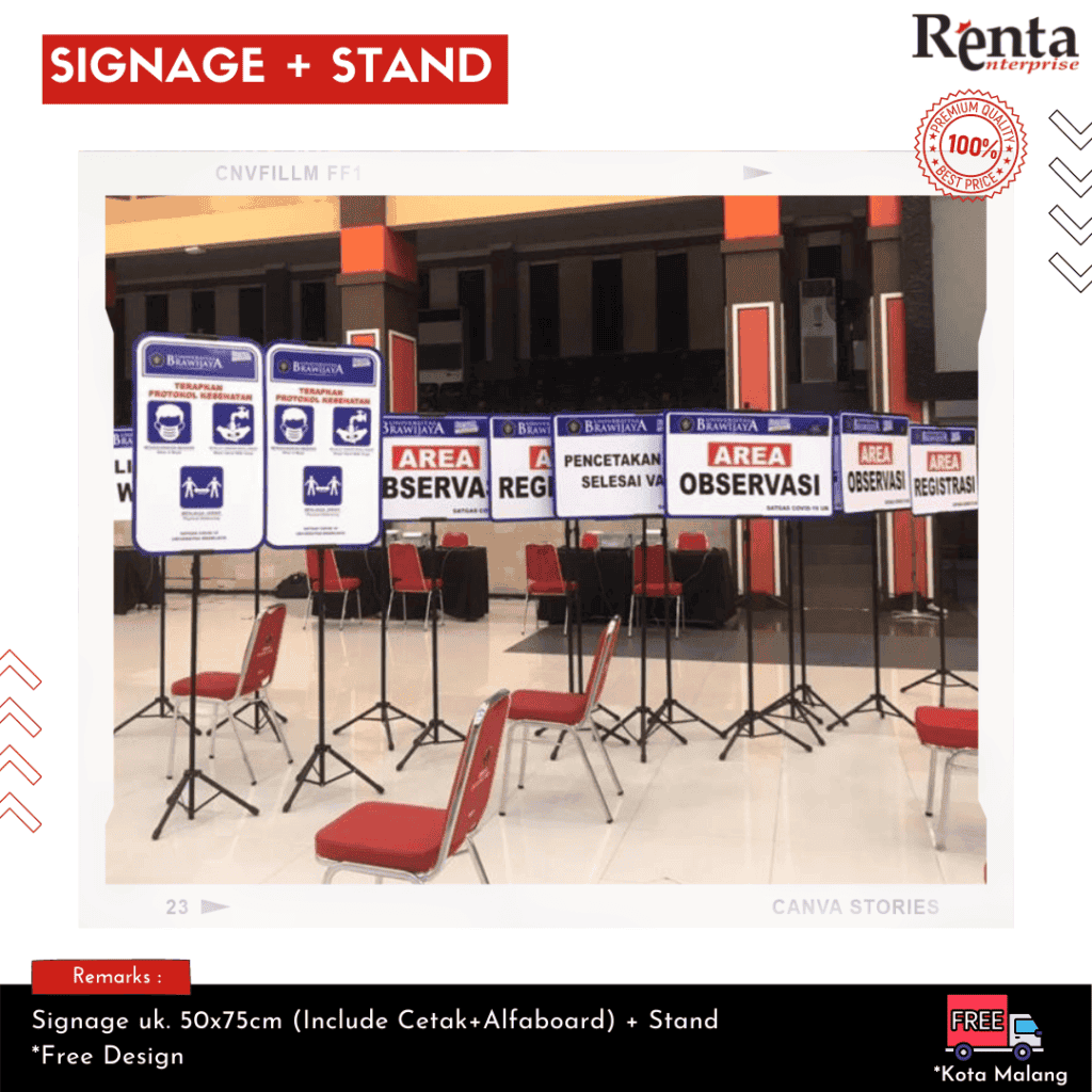 Rental dan SewaSignage + Stand di Malang Jawa Timur - Renta Enterprise